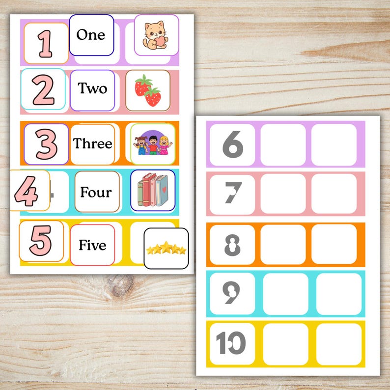Number Matching Activity for Kids | Numbers 1–5 | Match Numbers, Words ...