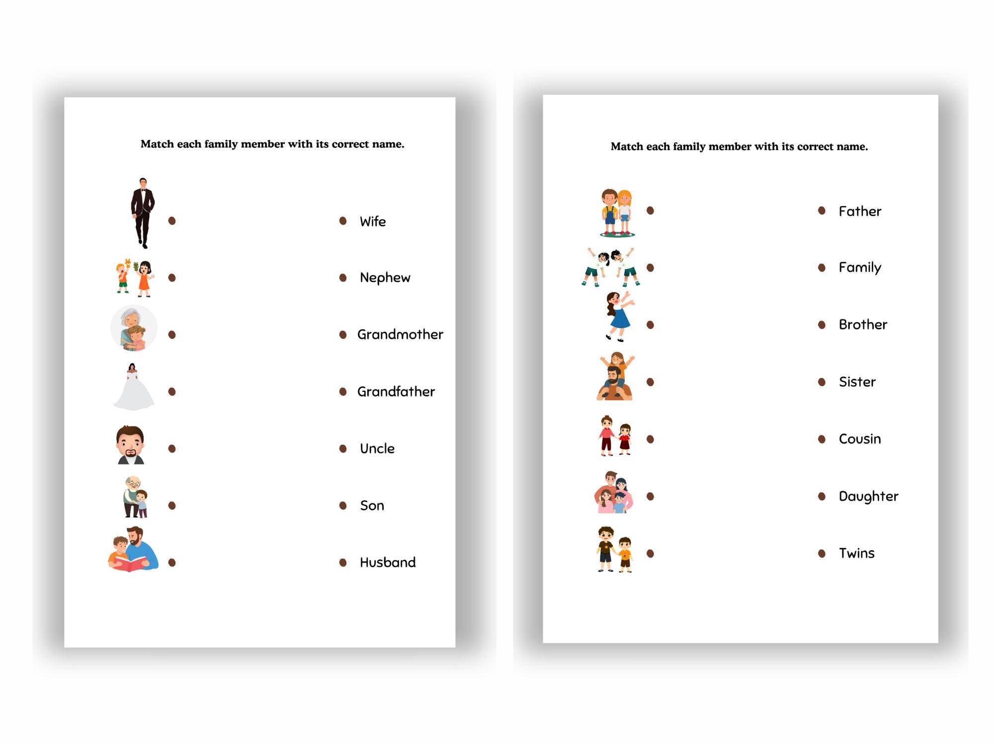 Family Members Learning Bundle | 42 Printable Pages | Worksheets ...