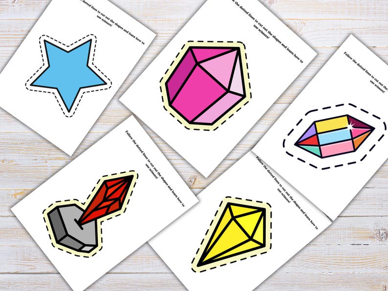 Printable Geometric Shapes Cutting Activity for Kids | Learn Shapes ...