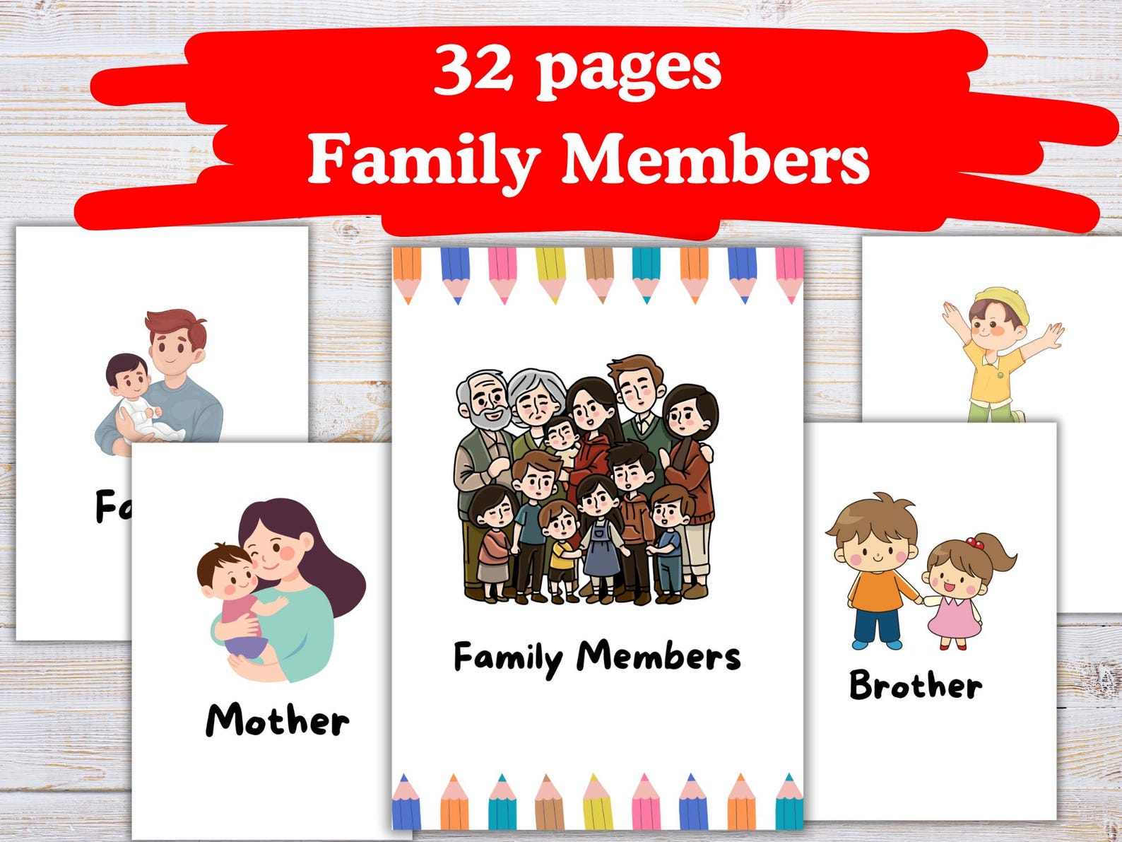 Family Members Learning Bundle | 42 Printable Pages | Worksheets ...