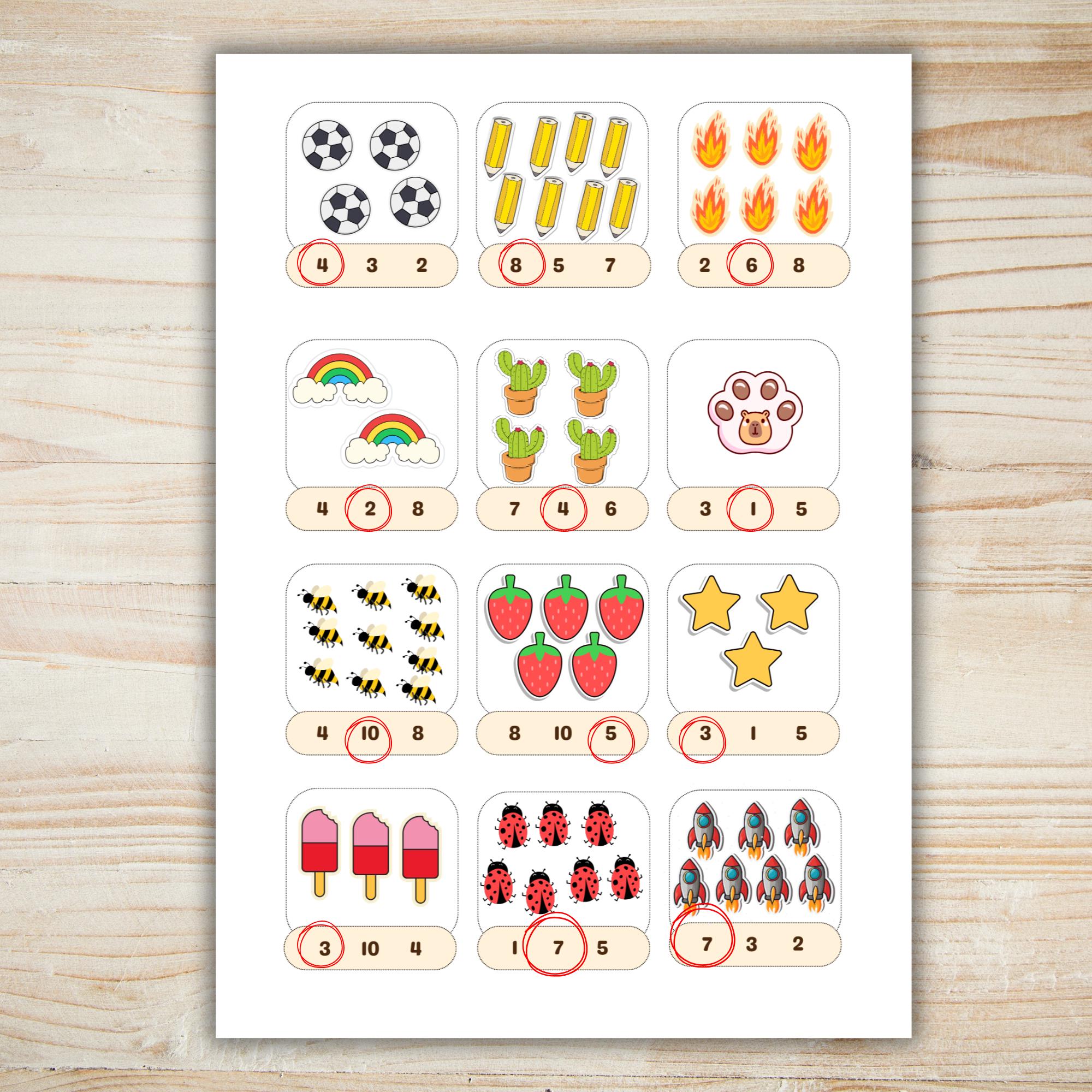Counting Objects Worksheets | Numbers 1–10 Counting Activity ...