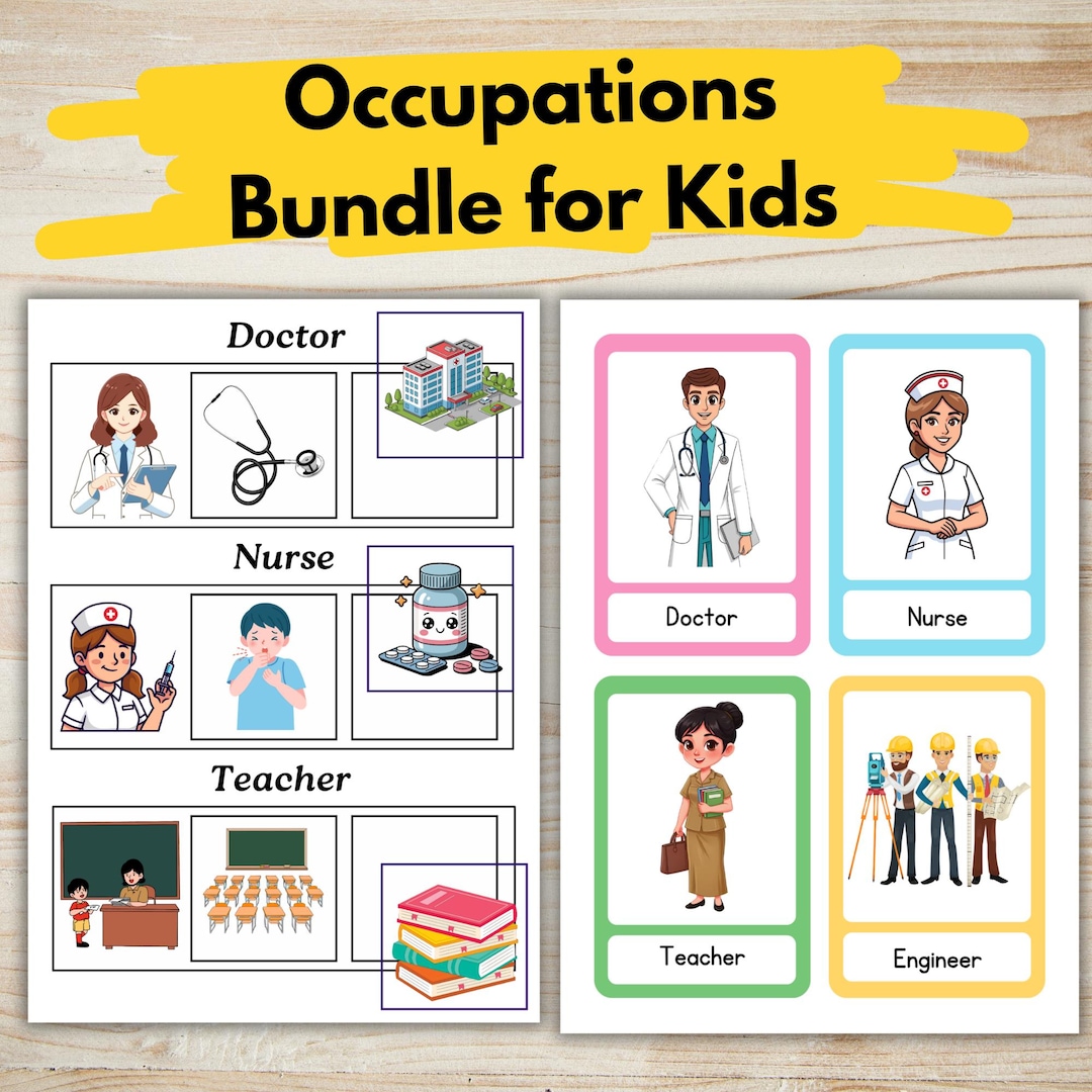 Occupations Bundle for Kids | Jobs & Professions Flashcards + Activity ...