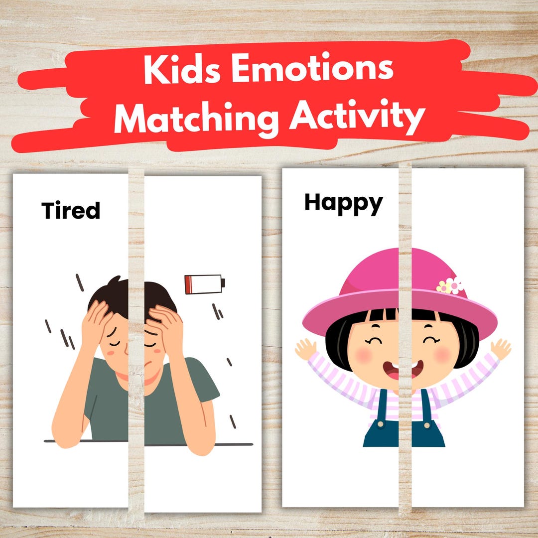 Kids Emotions Matching Activity – 30 Printable Emotion Cards for ...