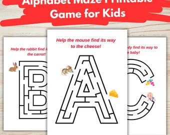 Alphabet Maze Printable Game for Kids | Fun Letter Learning Activity ...