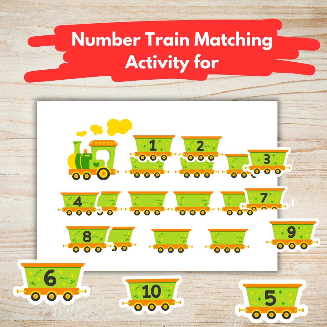 Number Train Matching Activity for Kids | Counting 1-10 Preschool ...