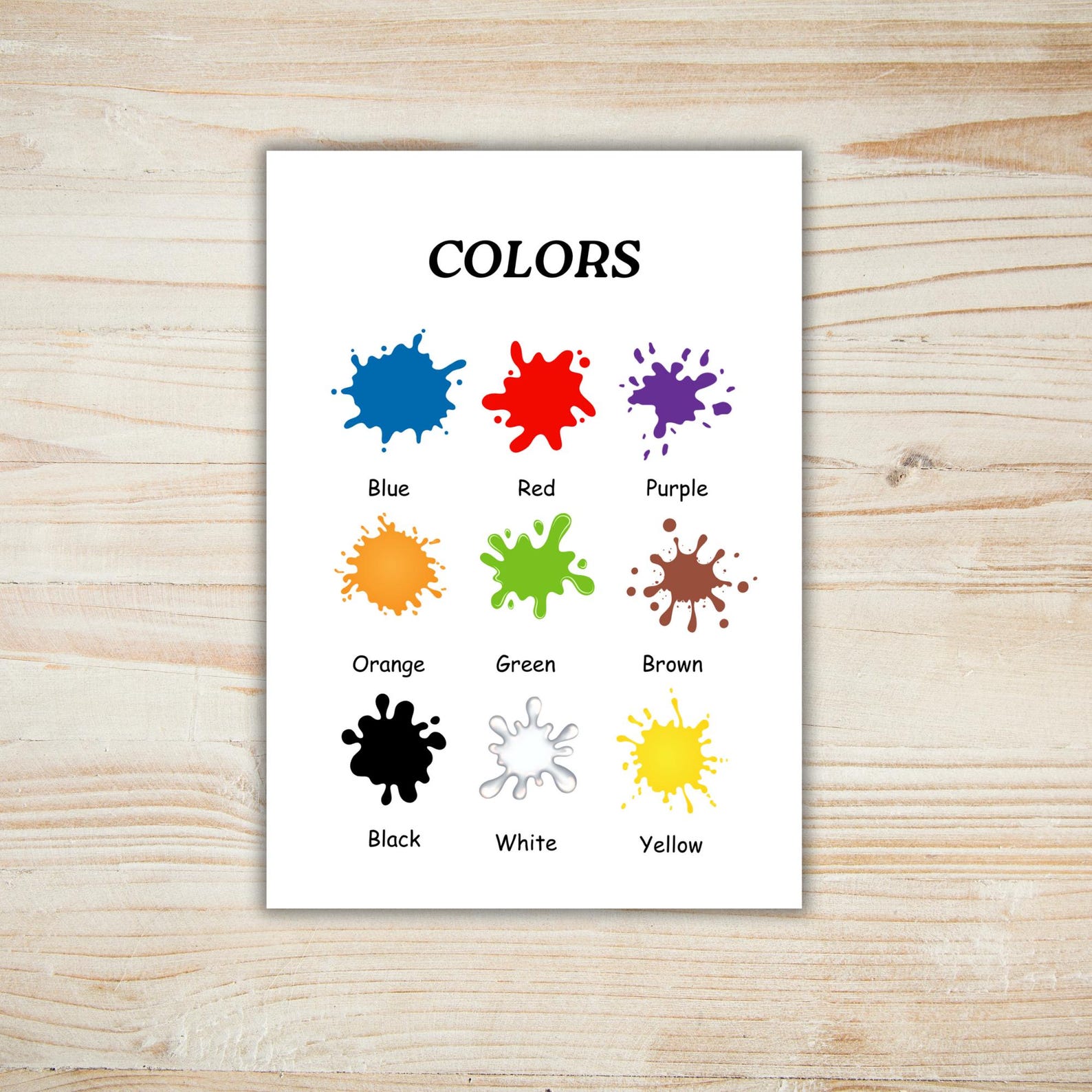 Educational Poster for Children |learn Colors for Kids – Digital ...