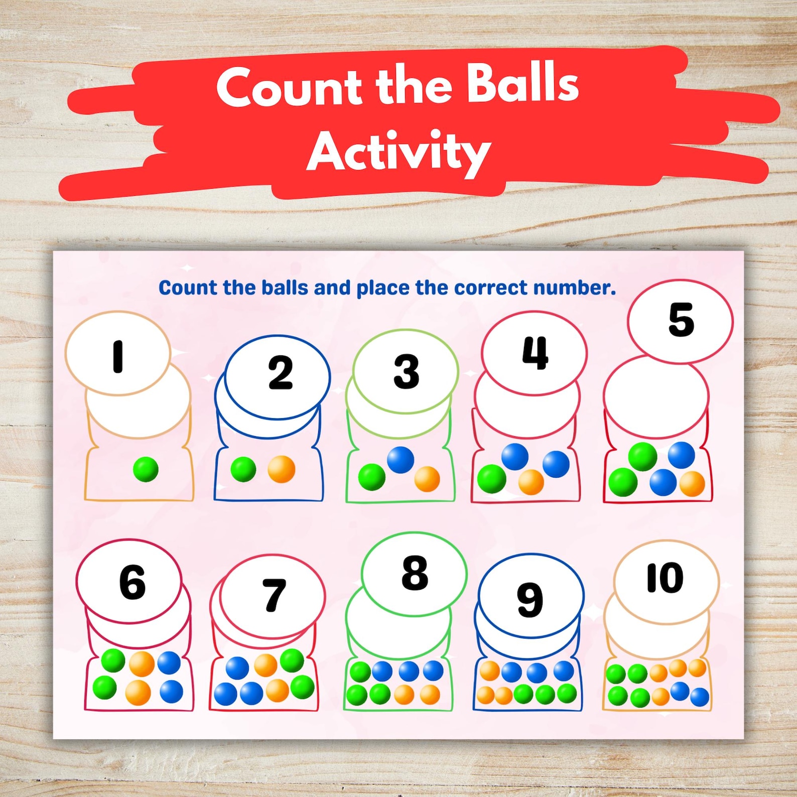 Count the Balls Activity | Numbers 1–10 Counting Game | Preschool Math ...