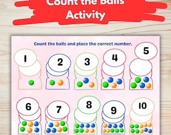 Count the Balls Activity | Numbers 1–10 Counting Game | Preschool Math ...