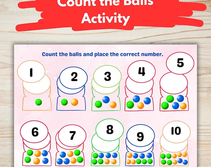 Count the Balls Activity | Numbers 1–10 Counting Game | Preschool Math ...