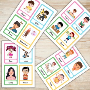 100 Action Verbs for Kids – Printable Flashcards & Worksheets | Fun ...