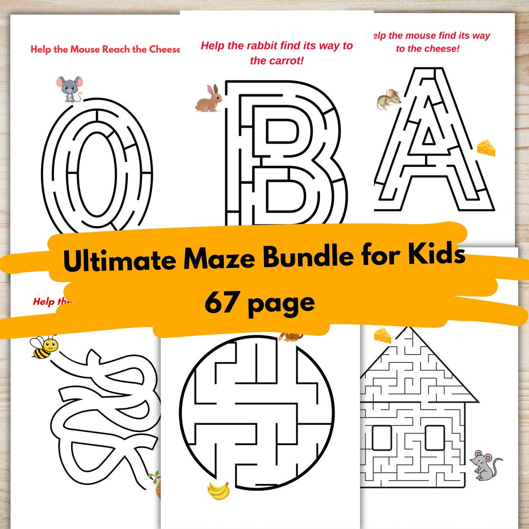 Ultimate Maze Bundle for Kids | Numbers 0–20, Letters A–Z & 20 Random ...