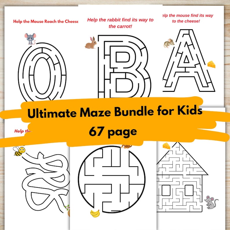 Ultimate Maze Bundle for Kids | Numbers 0–20, Letters A–Z & 20 Random ...