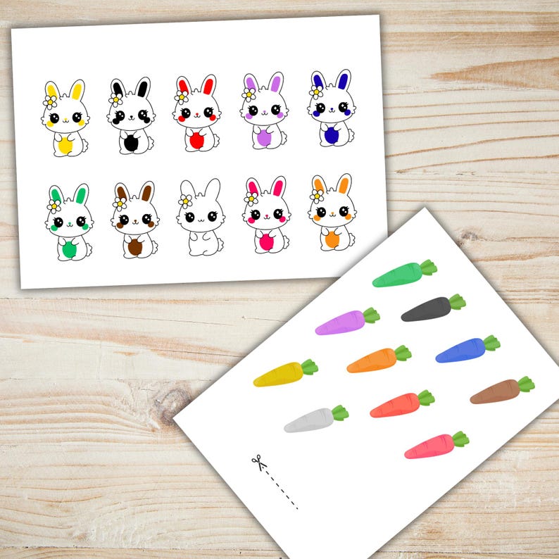 Kids Color Matching Activity – Bunnies and Carrots | Color Learning ...
