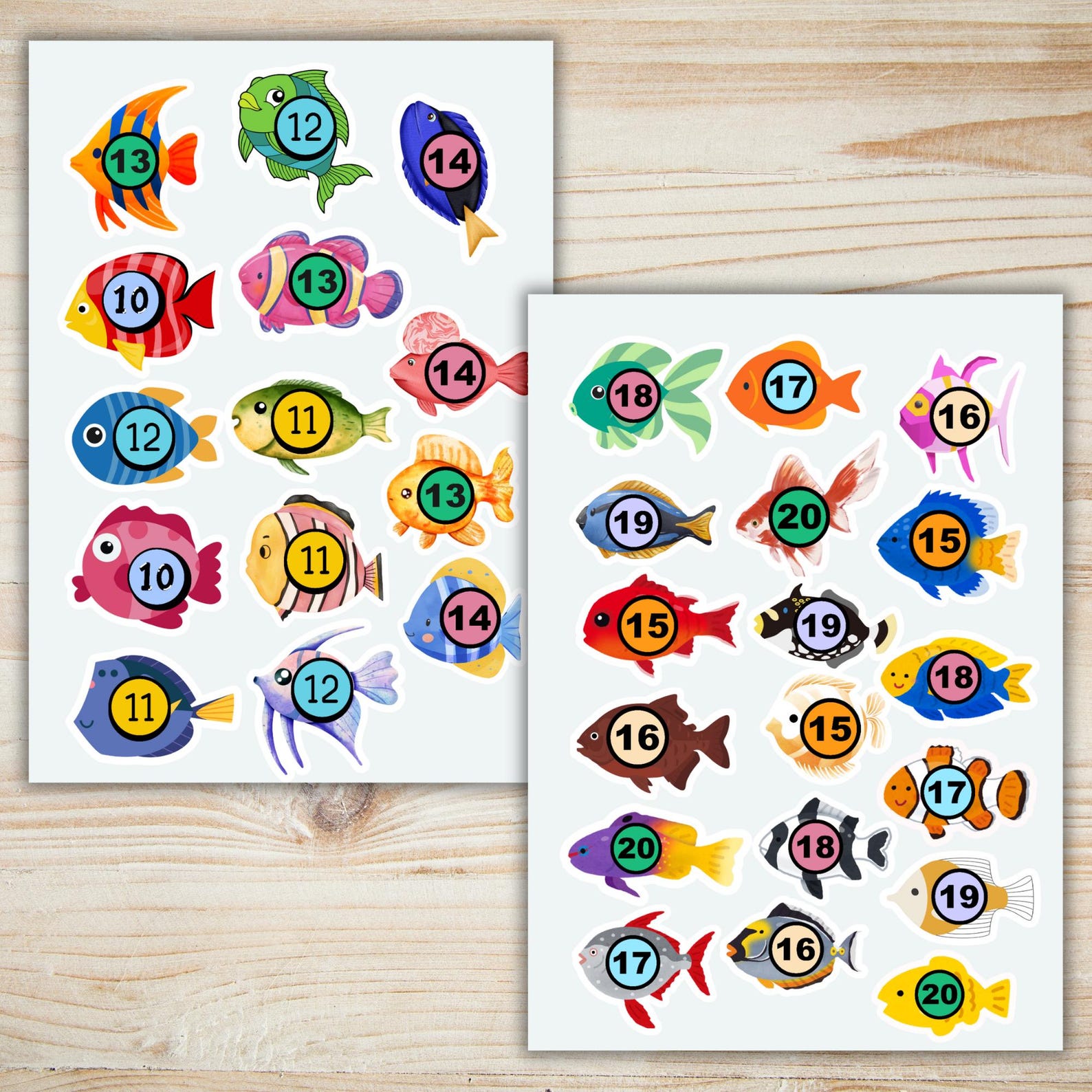 Fish Numbers Matching Game | Counting Activity for Kids | Printable ...
