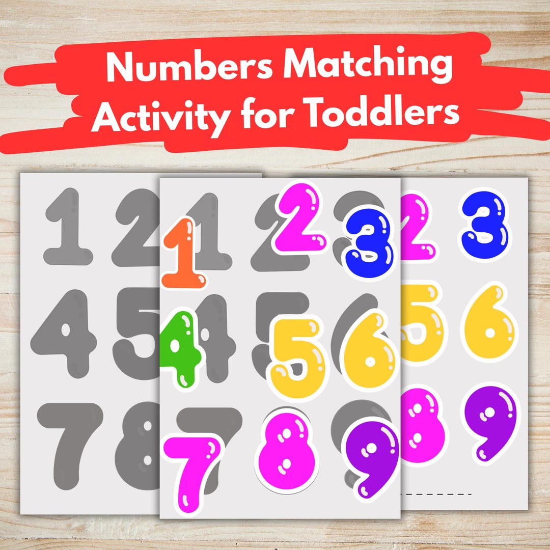 Number Matching Activity 1-9 for Toddlers | Cut & Paste Numbers Game ...