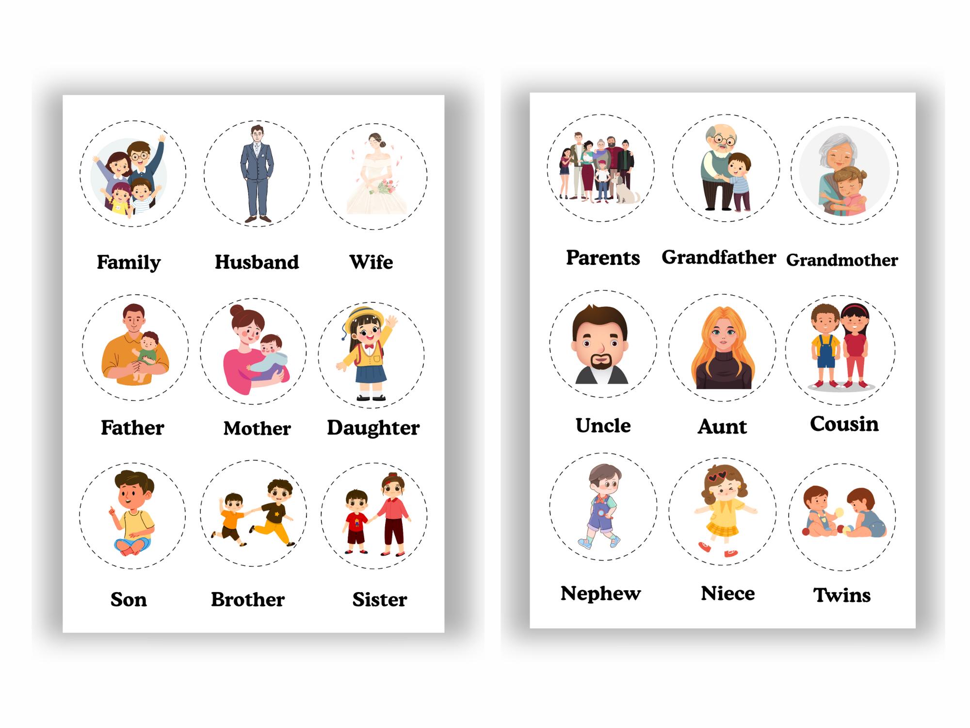 Family Members Learning Bundle | 42 Printable Pages | Worksheets ...