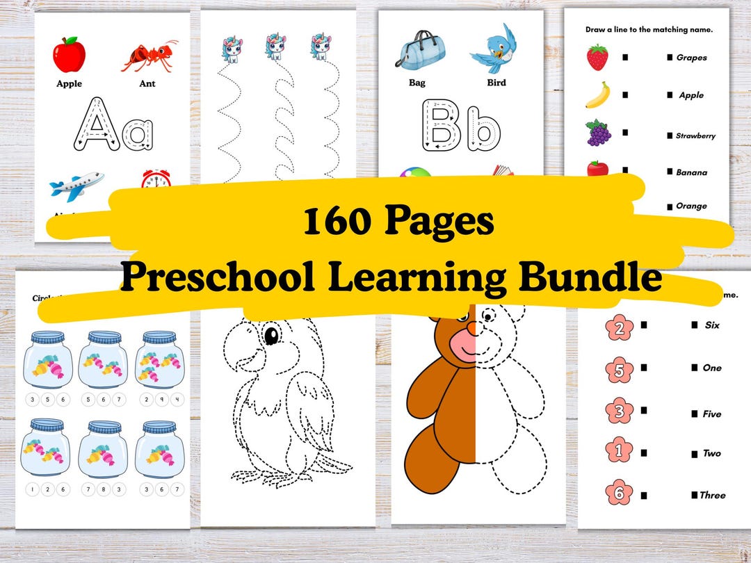 Preschool Learning Bundle | 5 Activity Books – Alphabet, Tracing ...