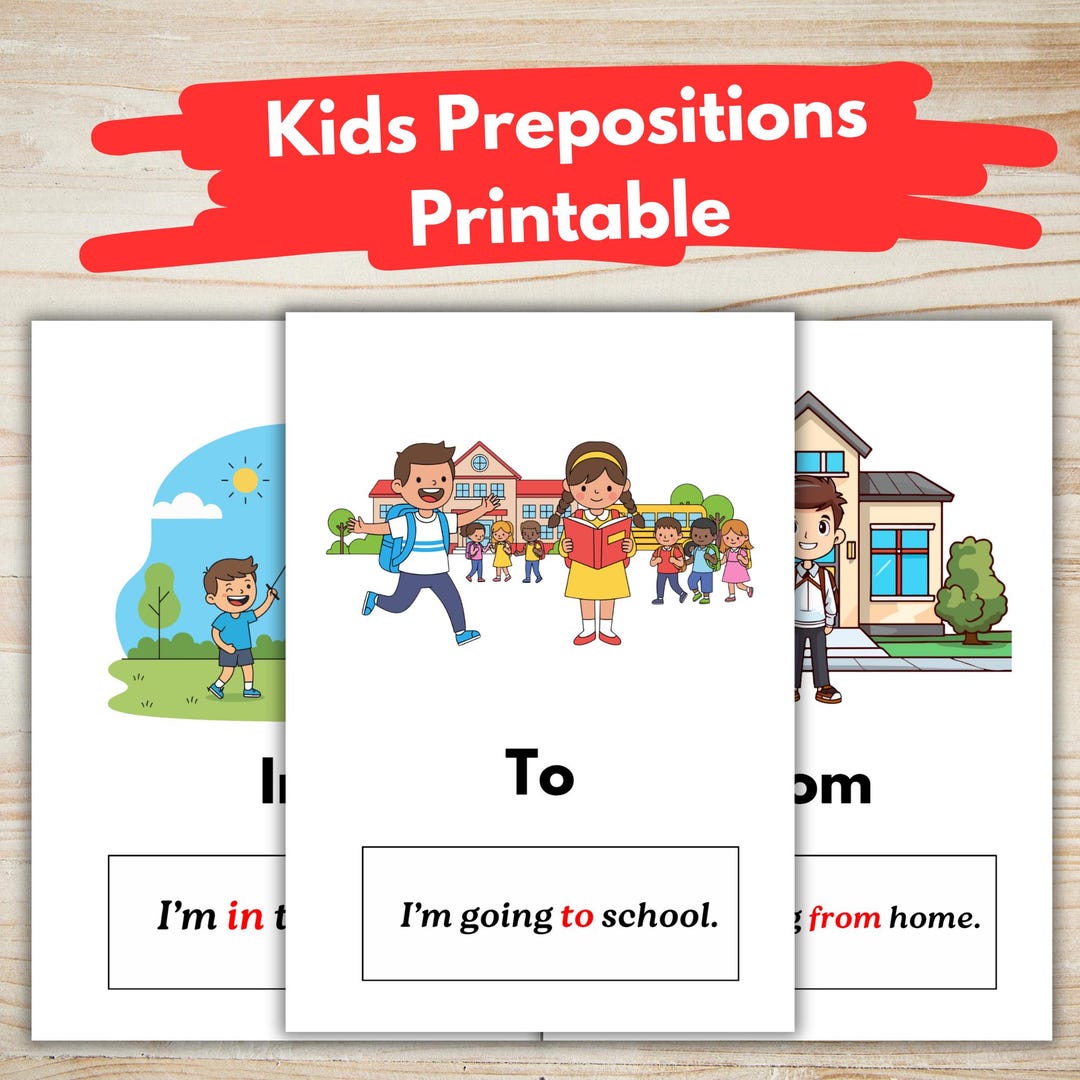 Kids Prepositions Printable | Learn Prepositions With Pictures | ESL ...
