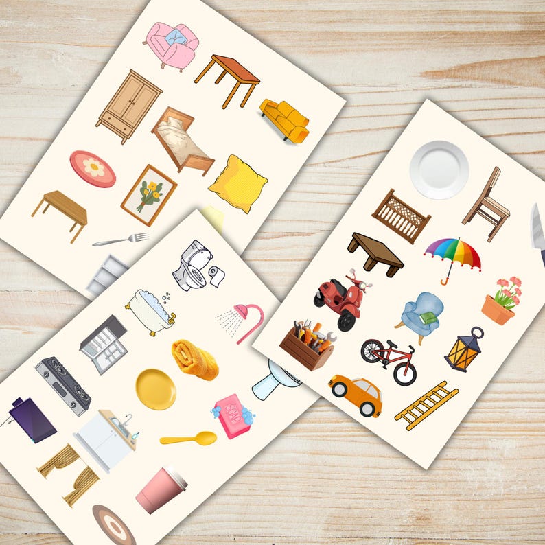 Cut and Paste House Rooms Activity for Kids | 10 Fun Printable Pages to ...