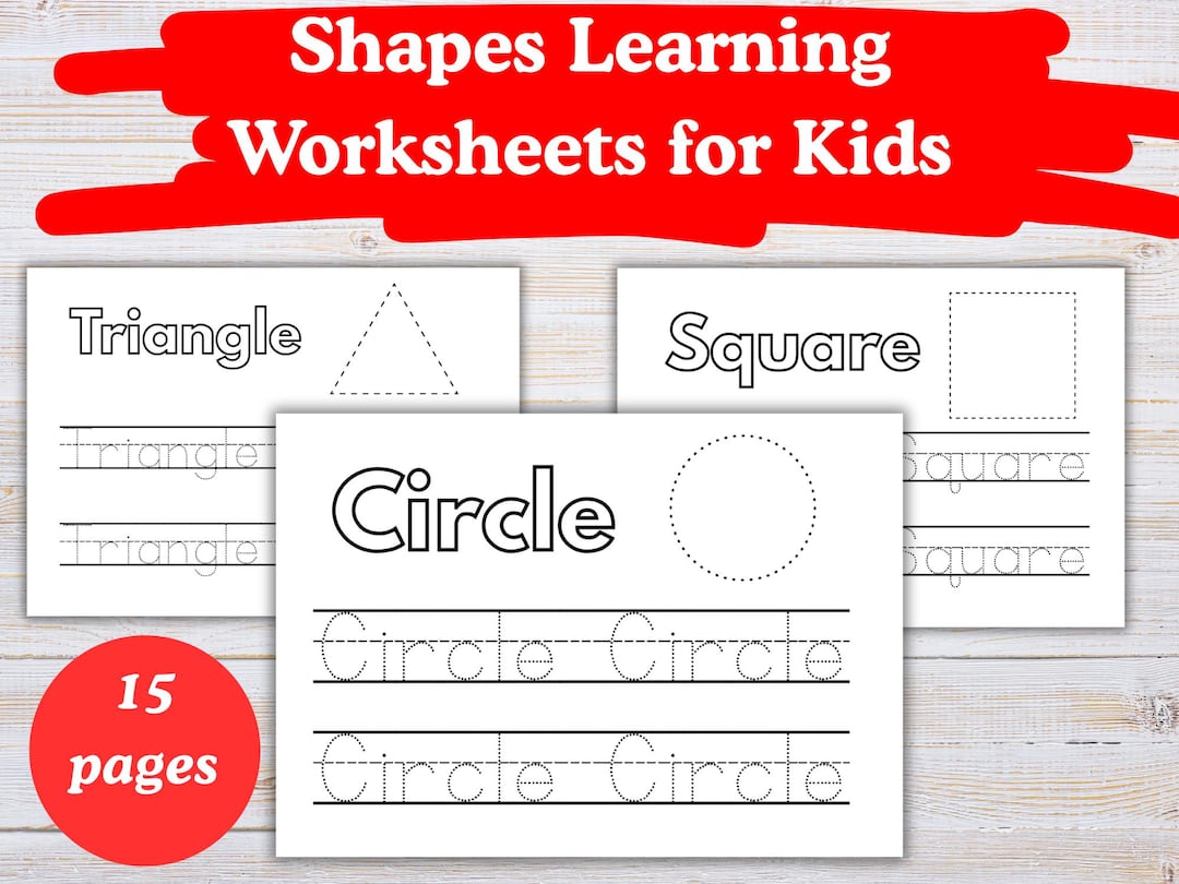 Shapes Learning Worksheets for Kids | 15 Printable Pages | Learn, Trace ...
