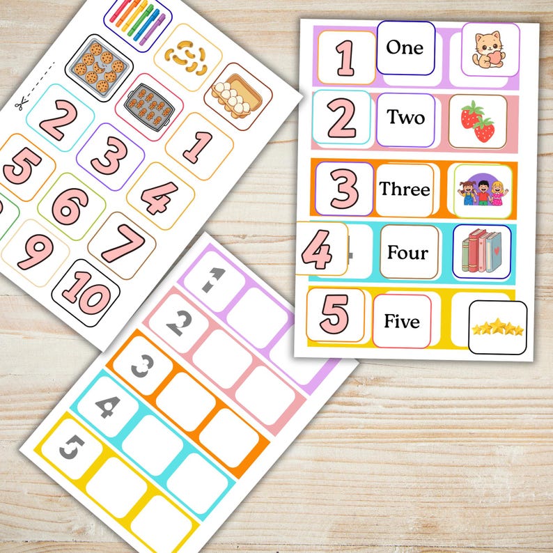 Number Matching Activity for Kids | Numbers 1–5 | Match Numbers, Words ...