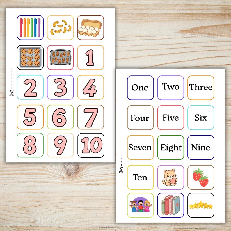 Number Matching Activity for Kids | Numbers 1–5 | Match Numbers, Words ...