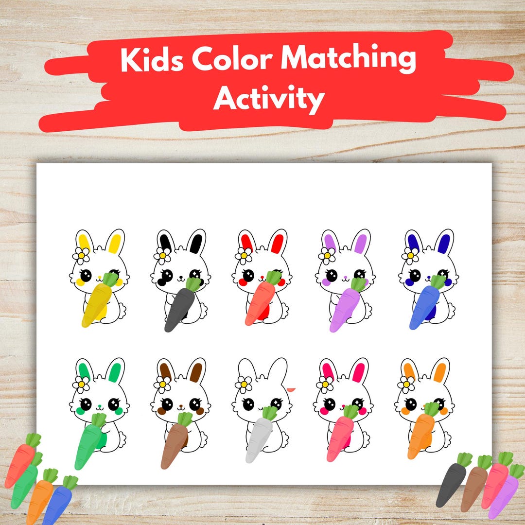 Kids Color Matching Activity – Bunnies and Carrots | Color Learning ...