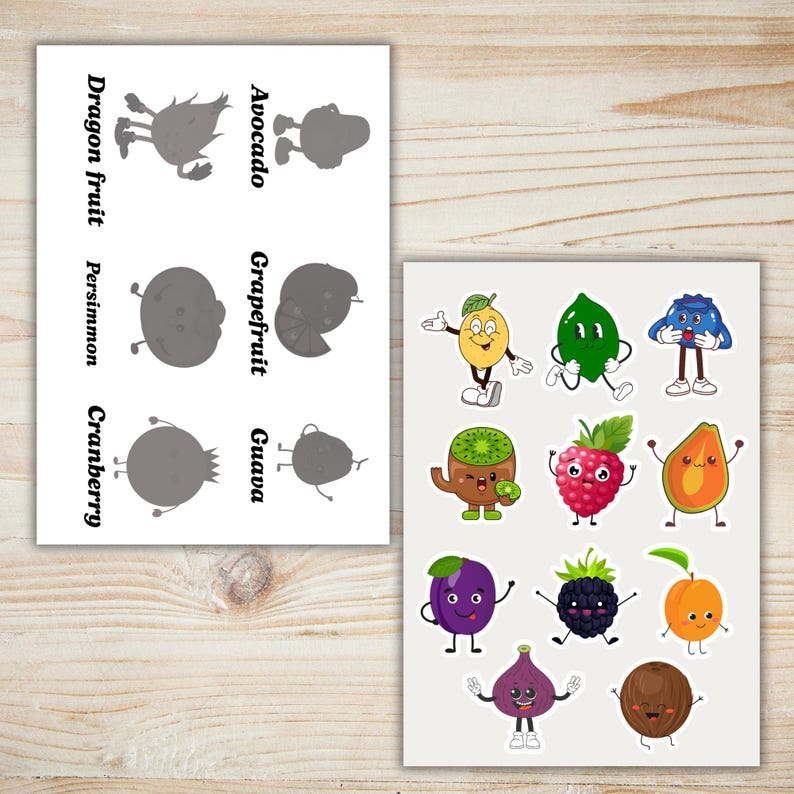 Fruit Matching Game for Kids | Preschool Learning Printable | Shadow ...