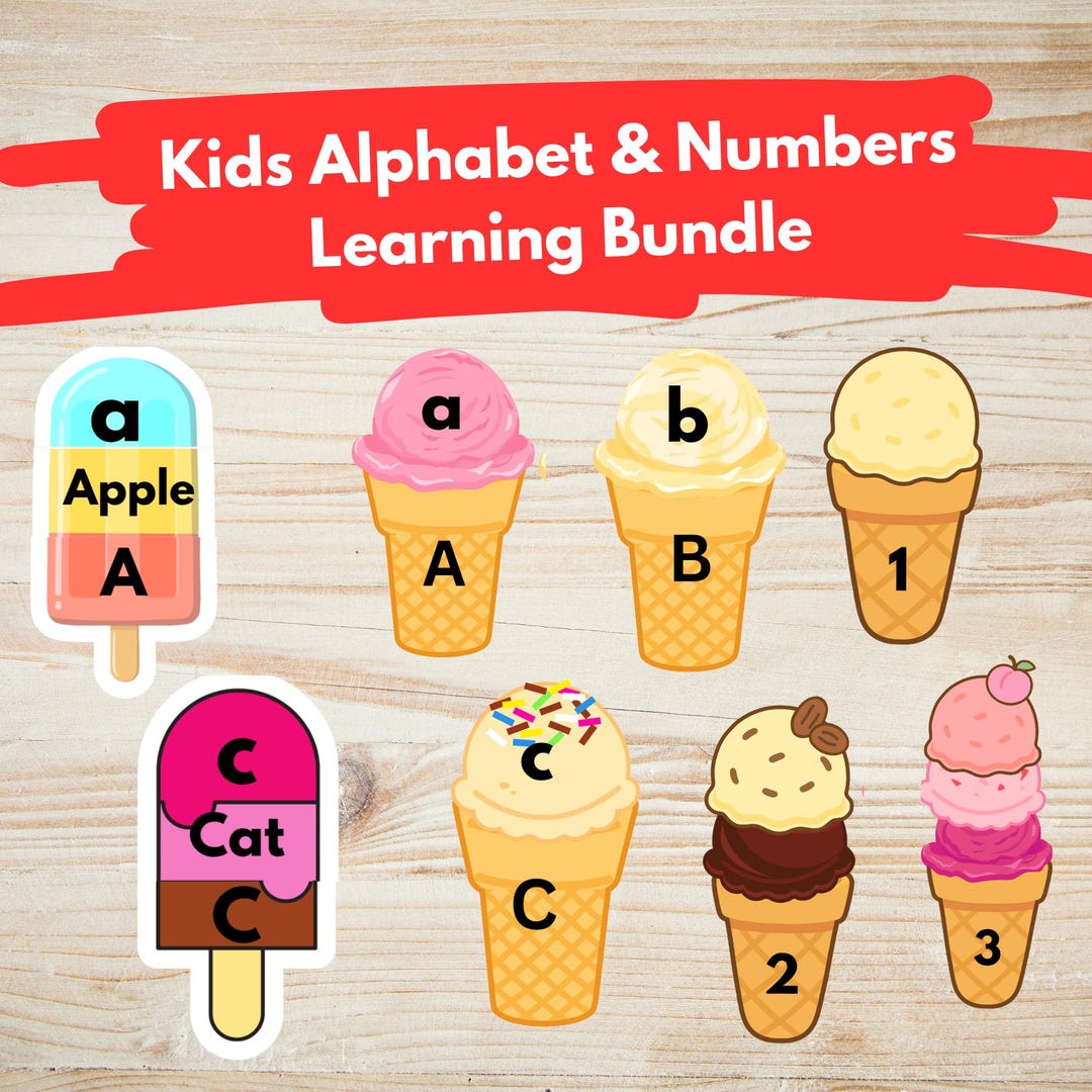 Kids Alphabet & Numbers Learning Bundle | Montessori Printable ...