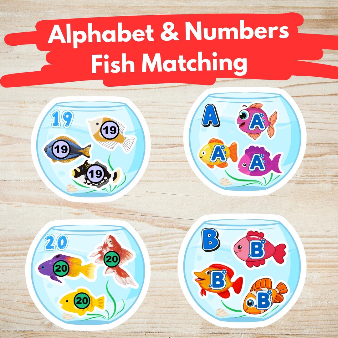 Ultimate Alphabet & Numbers Fish Matching Game Bundle | Learn A-Z ...