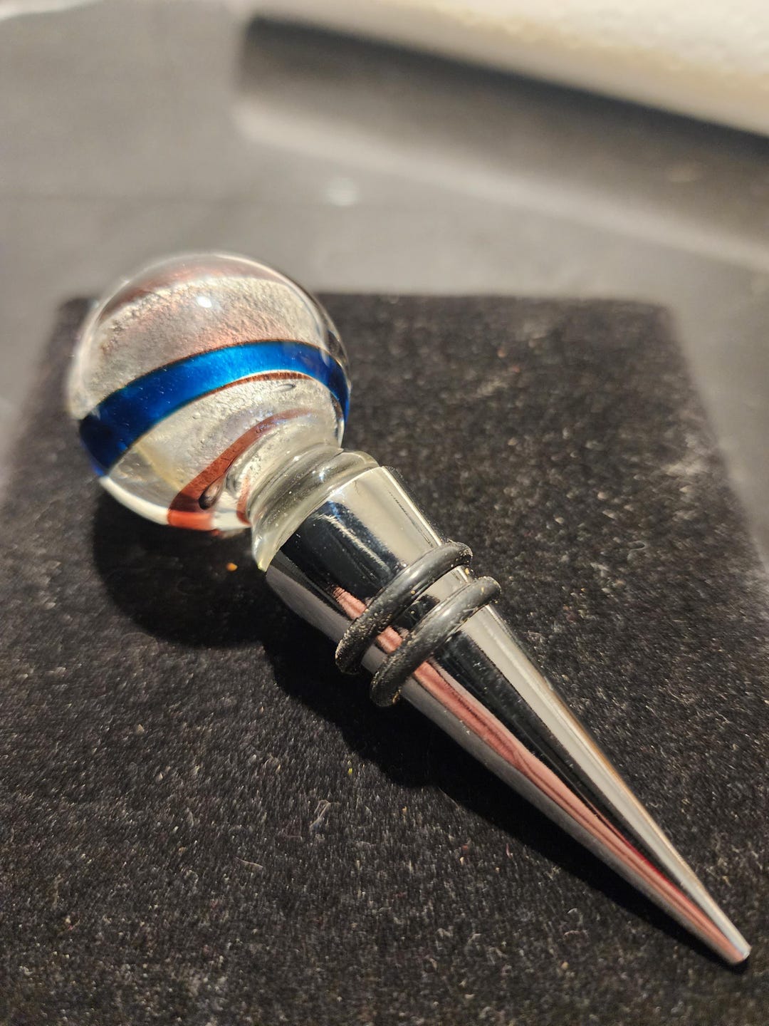 Hand Blown Art Glass Wine Stopper | Statement Barware | Modern ...