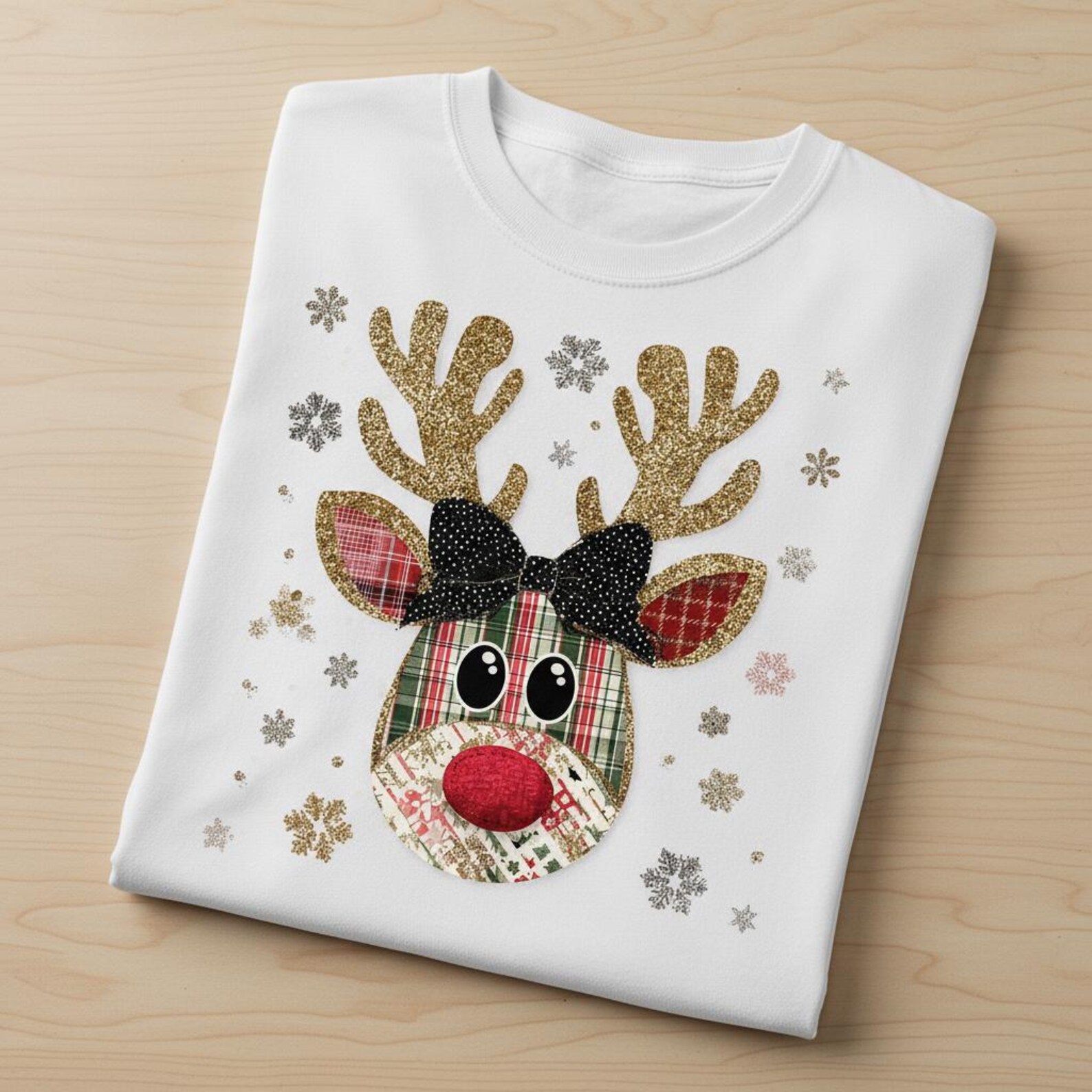 Christmas Reindeer PNG, Glitter Antlers, Holiday Graphic (digital ...
