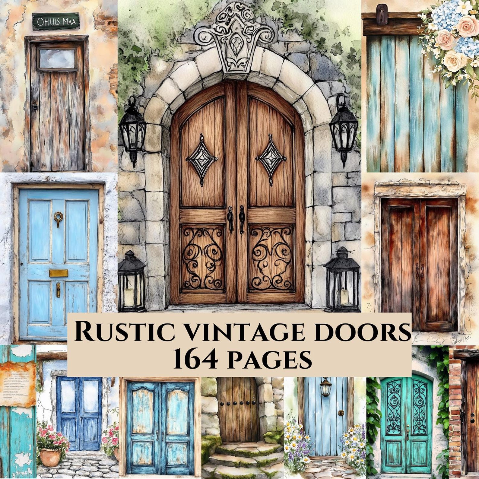 Rustic Doors Junk Journal Pages, Vintage Grunge (digital Download) - Etsy
