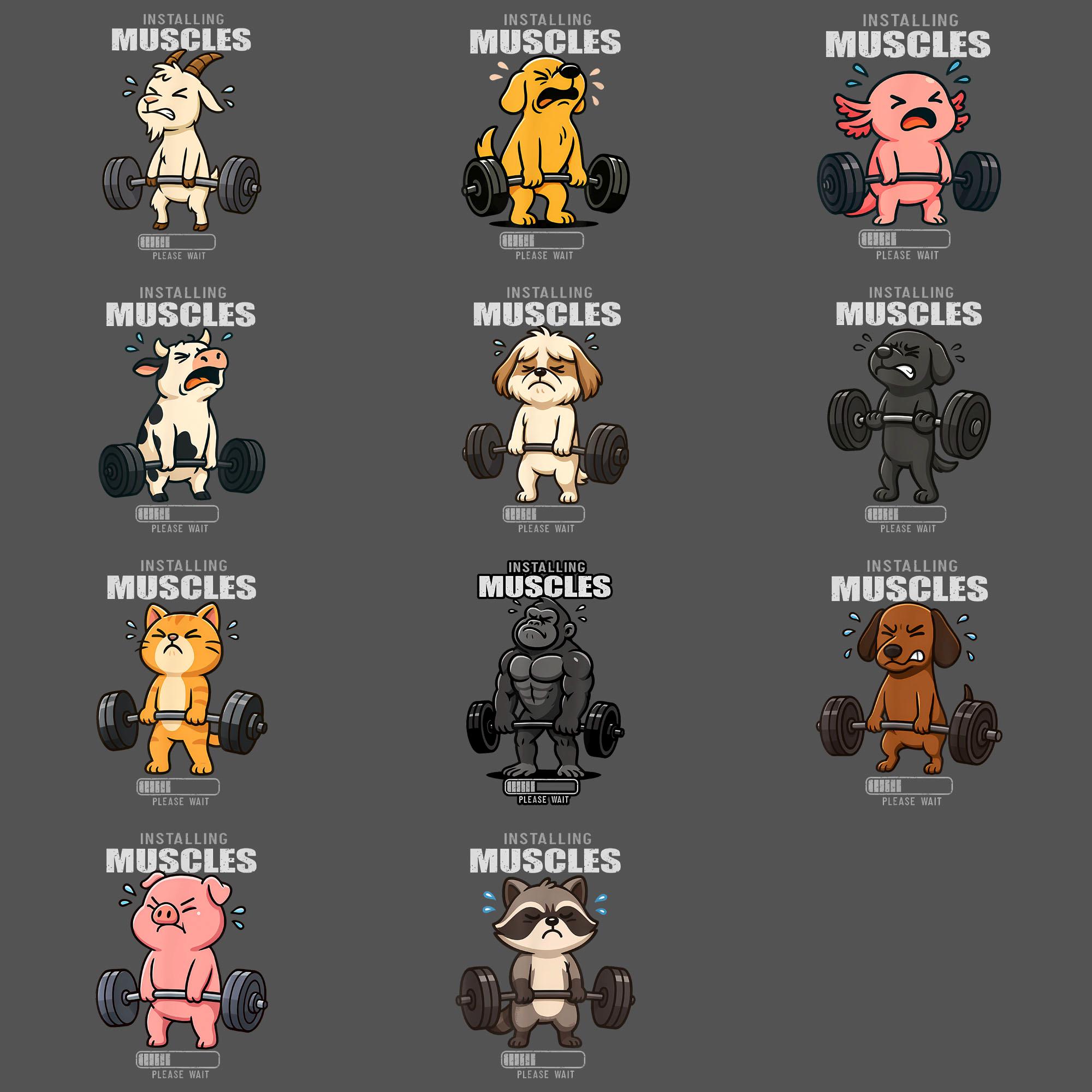 Installing Muscles PNG – Funny Gym Clipart, Cute Animal Weightlifting ...