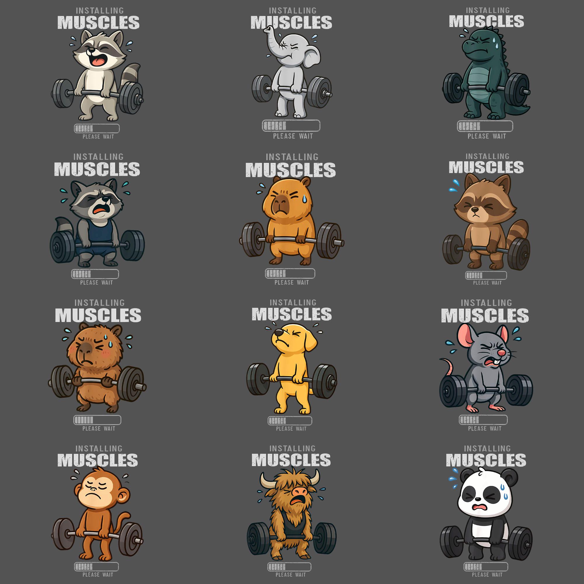 Installing Muscles PNG – Funny Gym Clipart, Cute Animal Weightlifting ...
