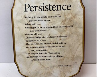 Persistence Quote Calvin Coolidge | Etsy