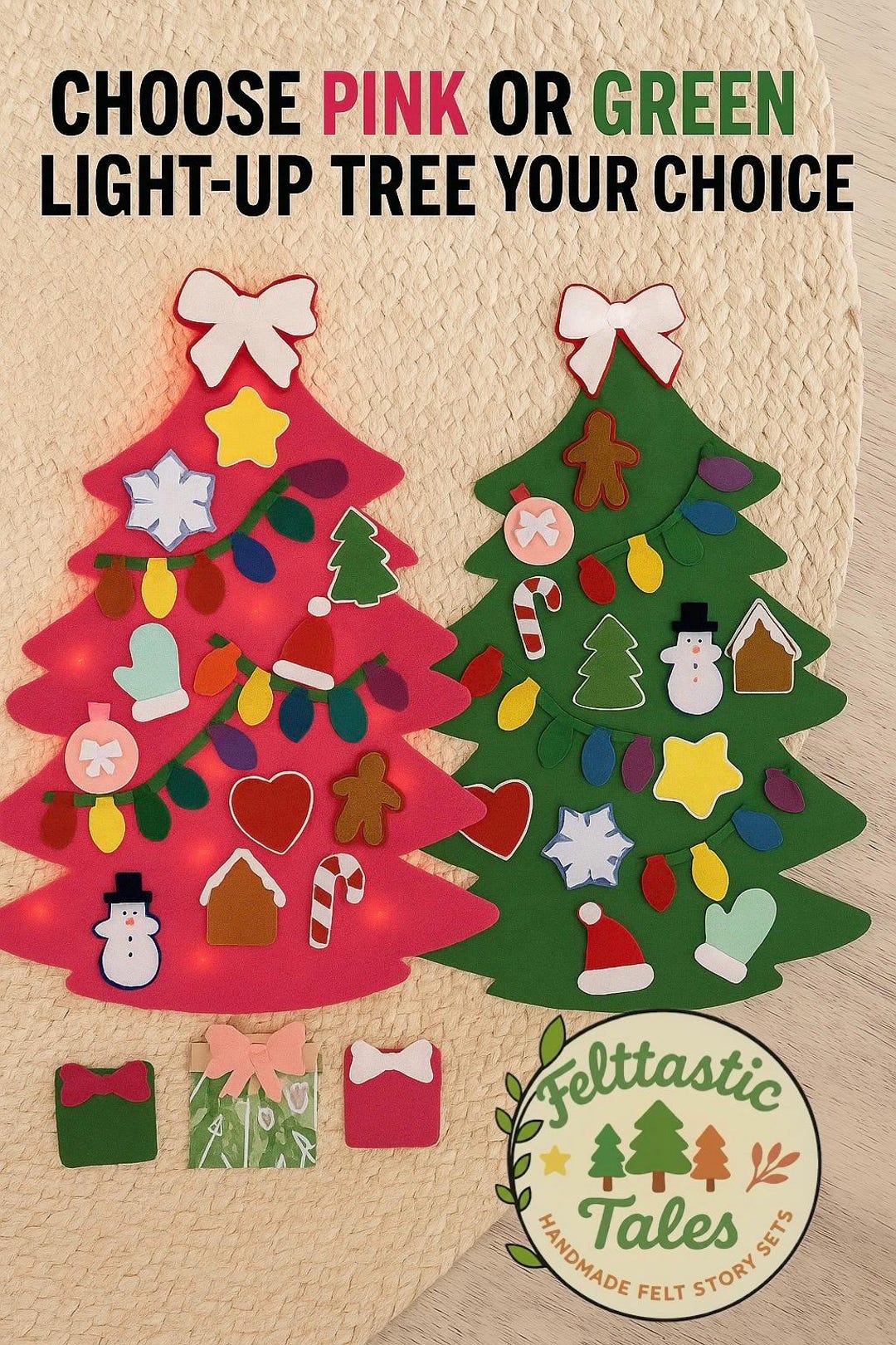 Toddler Felt Christmas Tree With Built-in Lights • Montessori Holiday ...