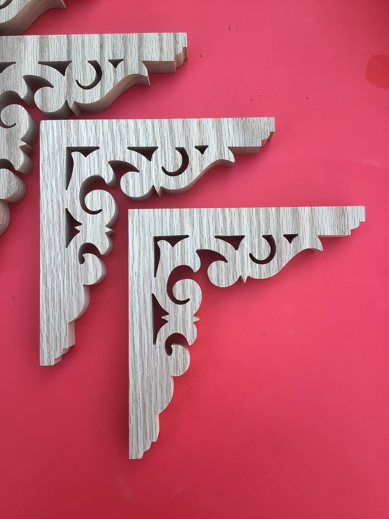 Four 4 Fretwork Screen Door Brackets oak Hard Wood - Etsy