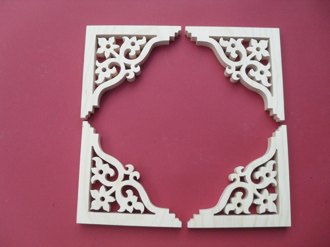 Four ( 4) Victorian Gingerbread Wood Screen Door Brackets 6 "l X 6 " W ...
