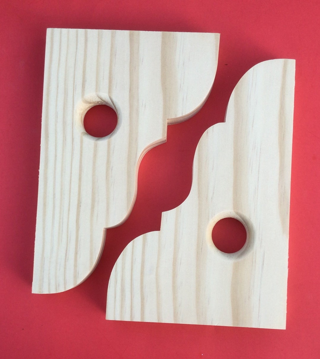 Wooden Curtain Rod Shelf Brackets 7 1/2 L X 4 7/8 W X 3/4t 2ea Two With ...
