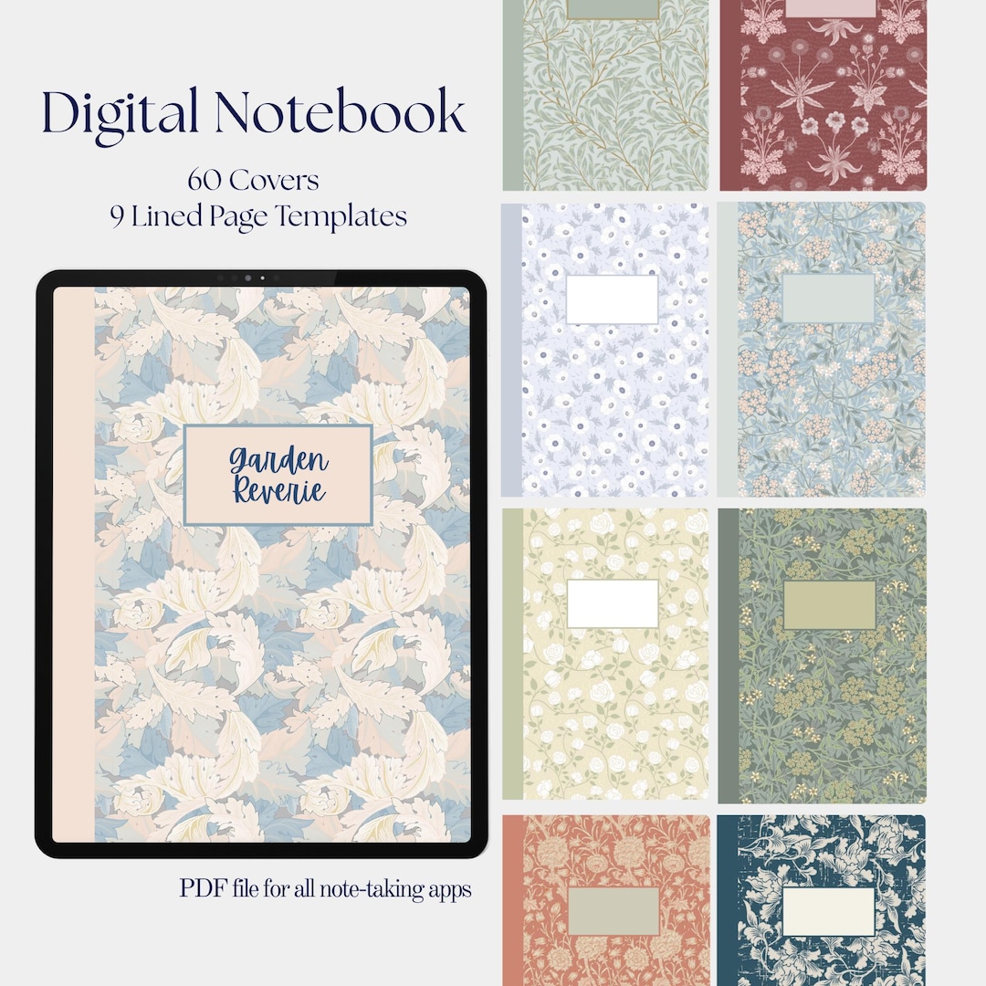 Vintage Floral Digital Notebook: Cottagecore Goodnotes Planner (PDF ...