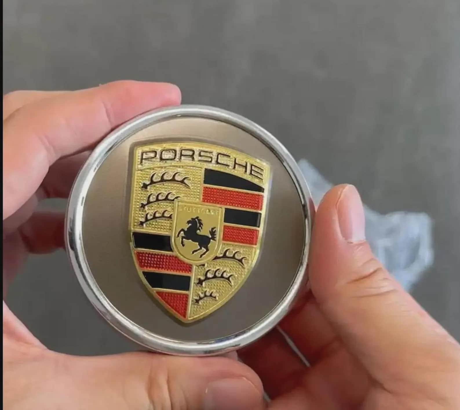 Porsche Wheel Center Caps (76mm): Gray, Silver Crest, Set of 4 - Etsy