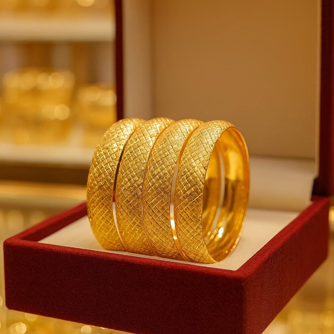 Single Gold Plated Turkish Bracelet for Women, Wide Crisscross Pattern ...