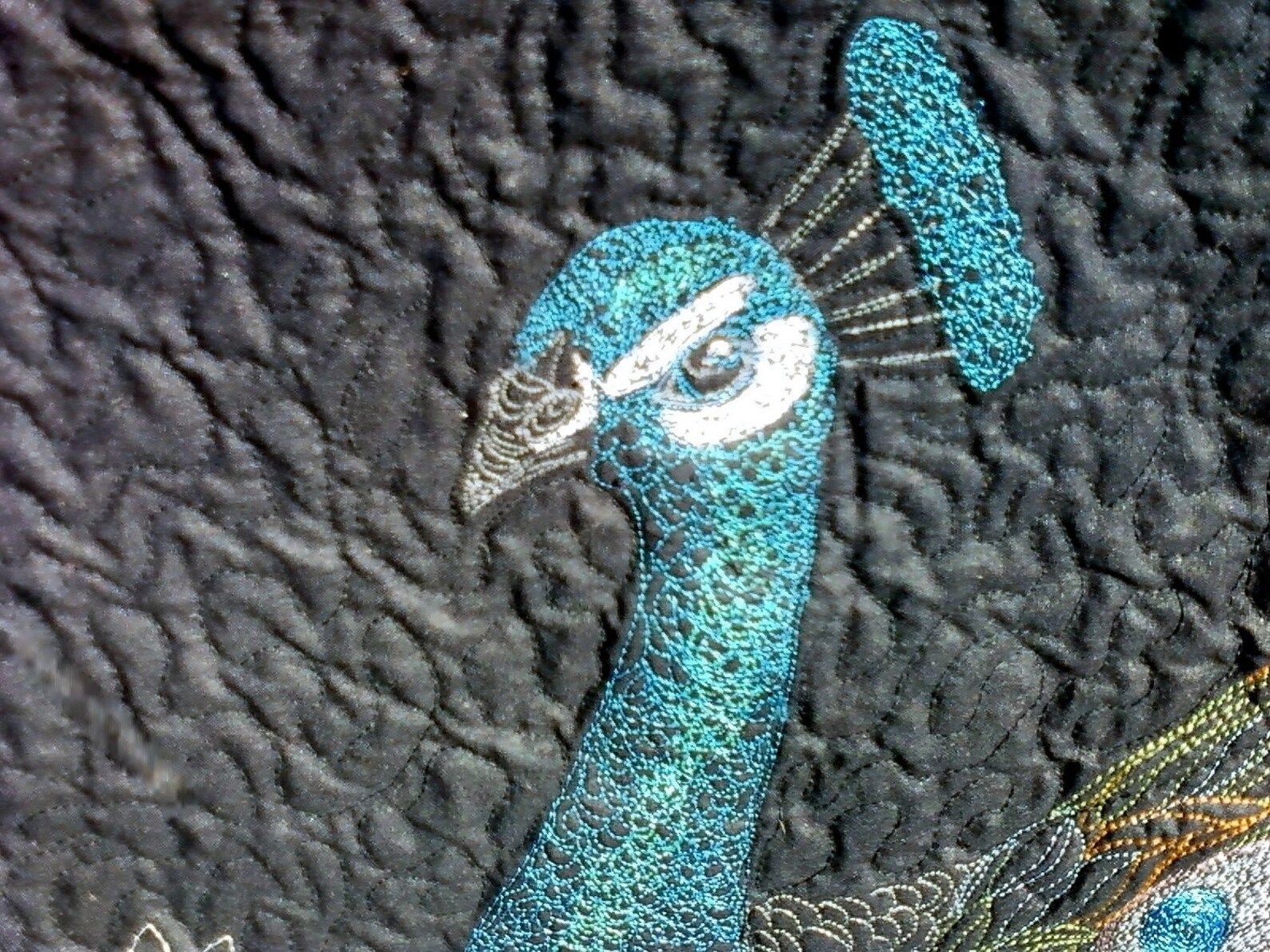 Thread Painted Peacock Quilt - Etsy