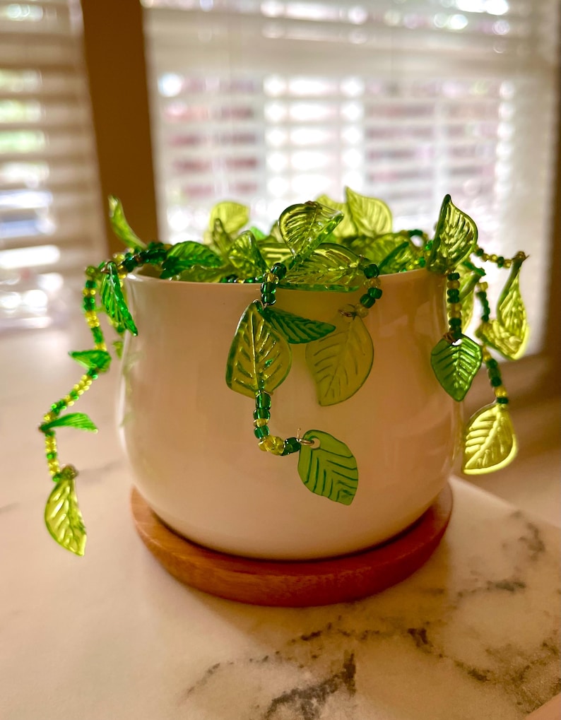Green Vine Beaded Potted Plant - Etsy