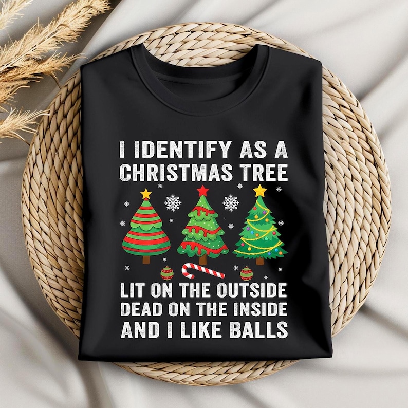 I Identify as A Christmas Tree PNG Lit on the Outside Dead on the ...