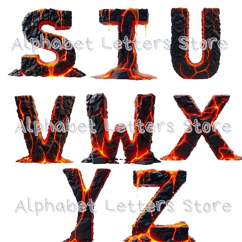 Lava Alphabet PNG, Alphabet Png, Lava Font Png, Font Alphabet, Hot Lava ...