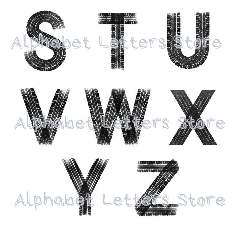 Tire Track Font, Drift Car Art, Racing Font Png, Car Lover Alphabet ...
