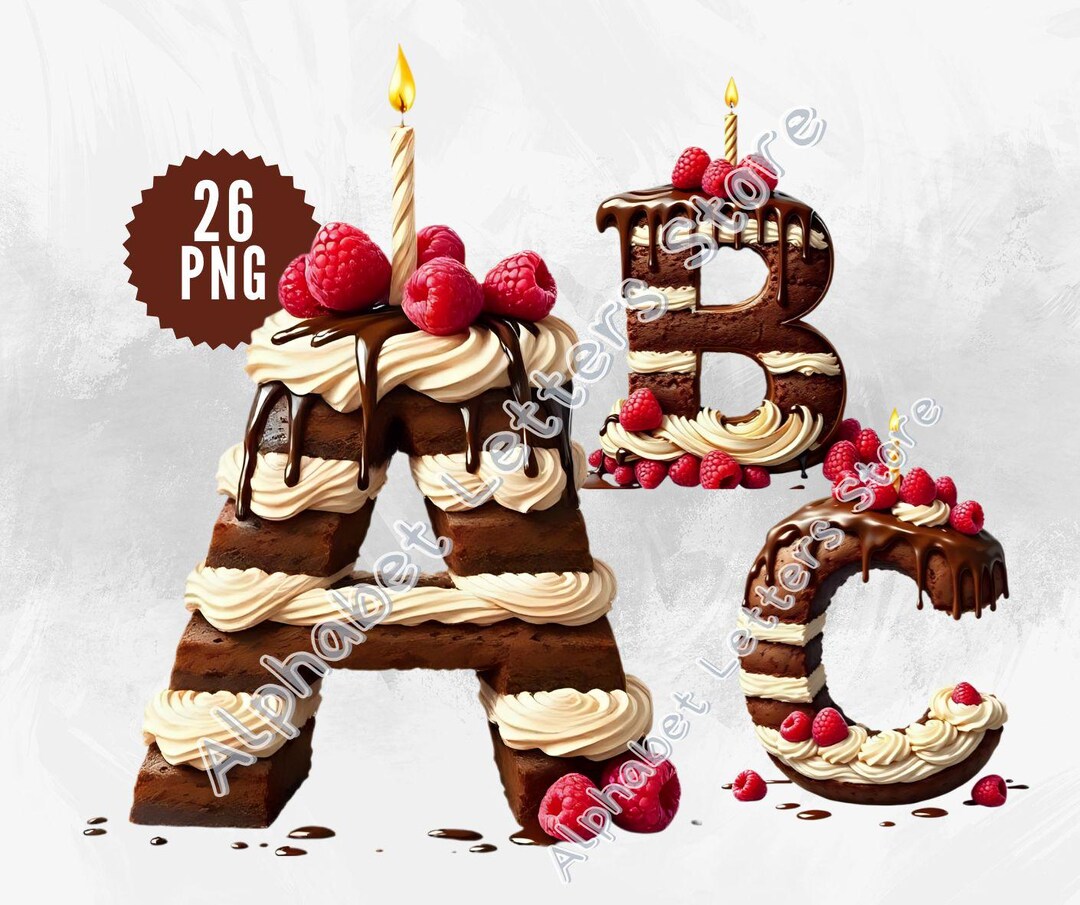 Cake Letters, Cookie Font, Dessert Font, Printable Cake Font, Sweet ...