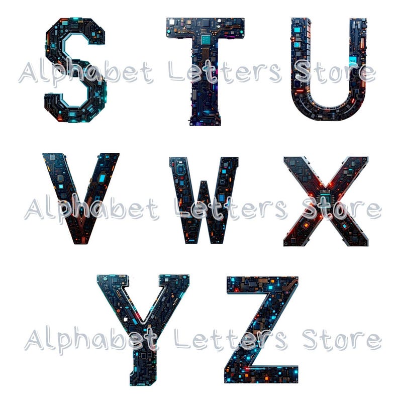 Computer Alphabet Png, Tech Font, Industrial Font, Alphabet Clipart PNG ...